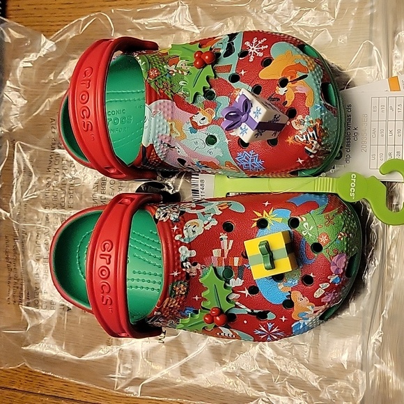 CROCS | Shoes | New Crocs Disney Christmas Clogs Childrens Mickey Goofy ...
